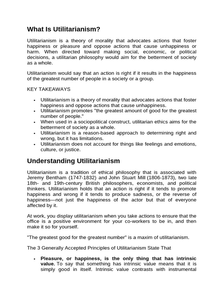 Ethical Theory Utilitarianism Pdf