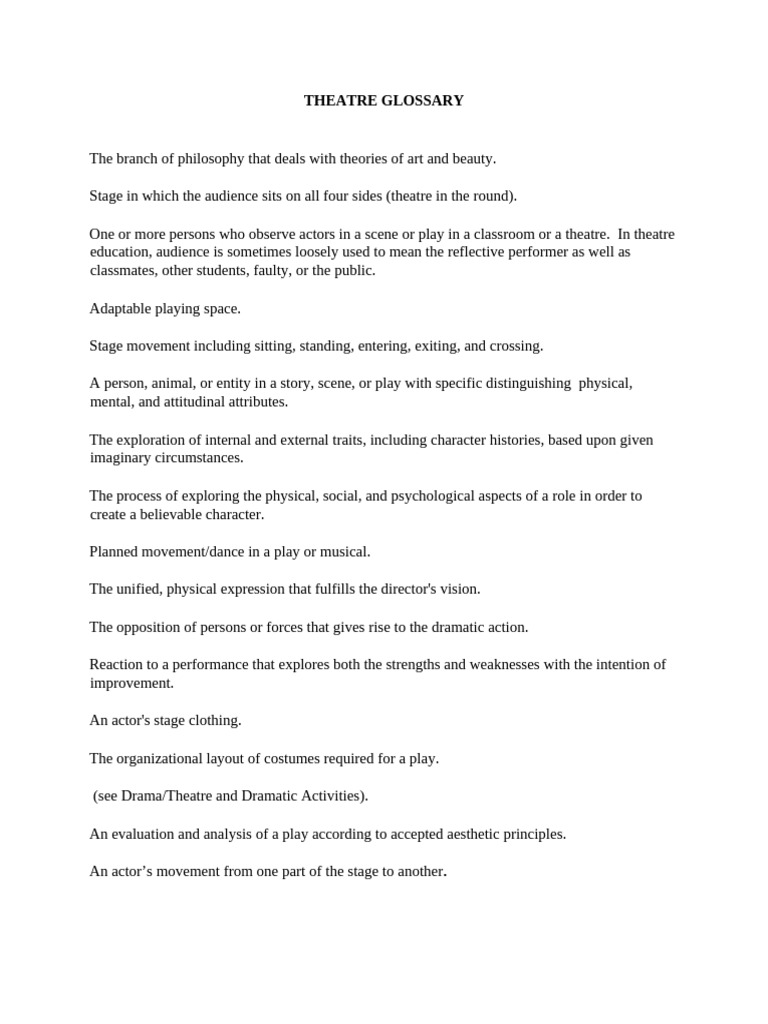 Theater-Arts-Glossary | PDF