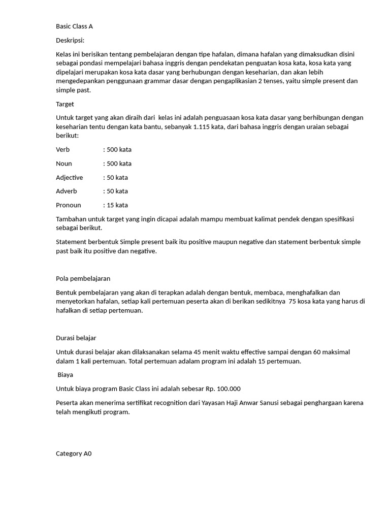 Aziz Basic Class A | PDF