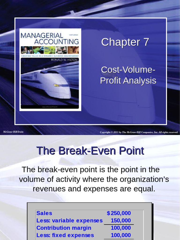 Chap007 Cost-Volume-Profit Analysis | PDF | Management Accounting | Financial Accounting