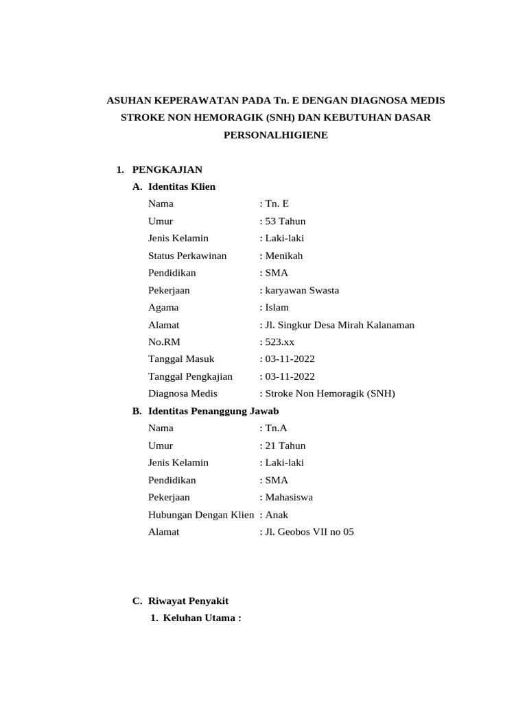 Asuhan Keperawatan SNH | PDF