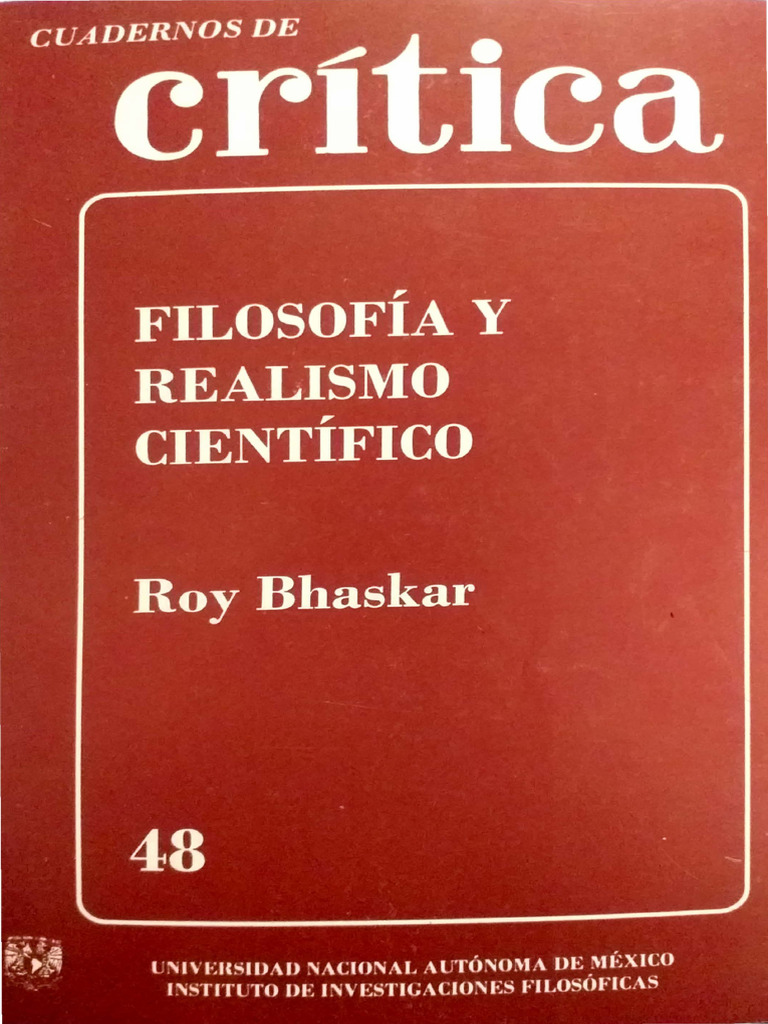 Filosofía y Realismo Científico - Roy Bhaskar (Articulo) | PDF