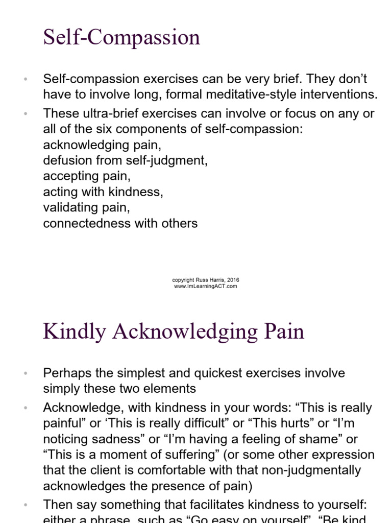 Brief Self-Compassion Exercises | PDF