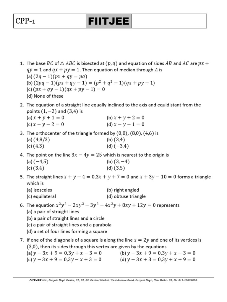 STRAIGHT LINE PRACTICE_PANINI426-G1 | PDF