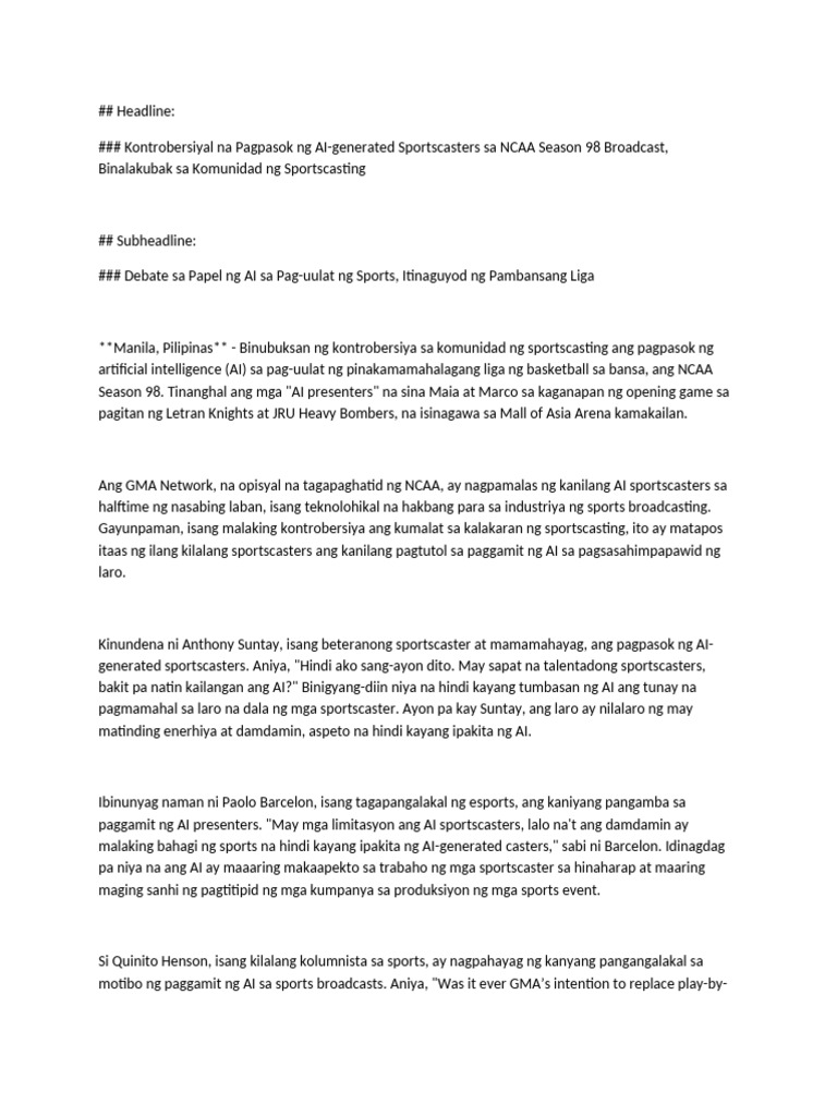 Filipino Assignment | PDF