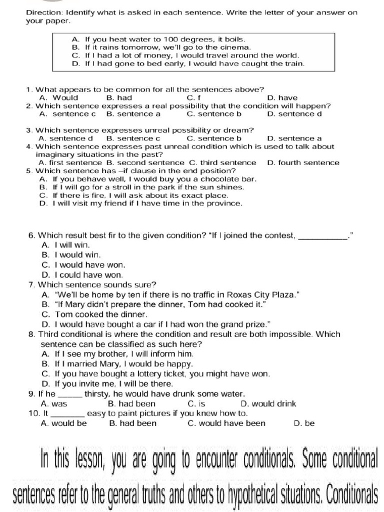 Lesson 2 Conditionals | PDF