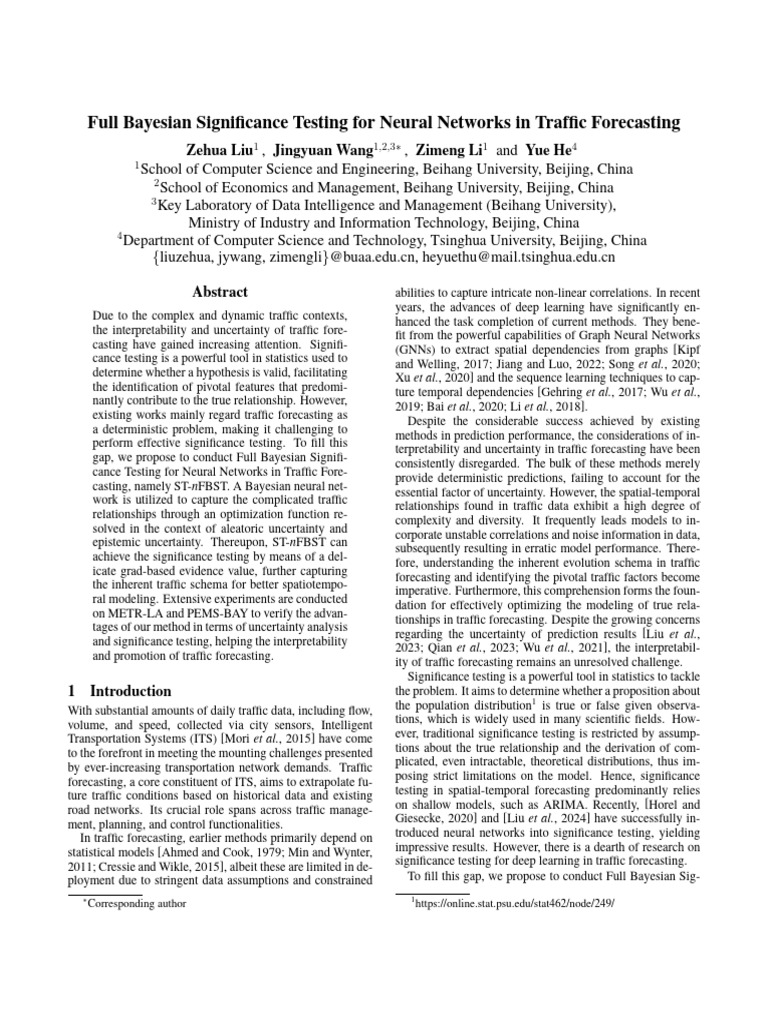 Full Bayesian Significance Testing For Neural Networks in Traffic ...