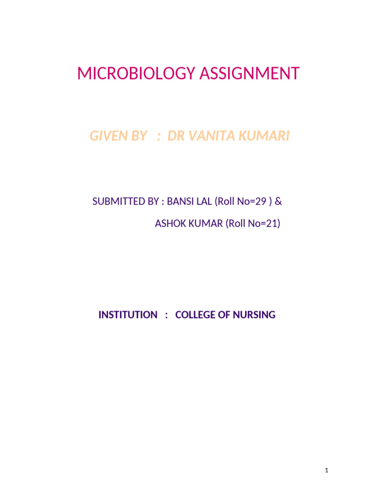Microbiology Assignment | PDF