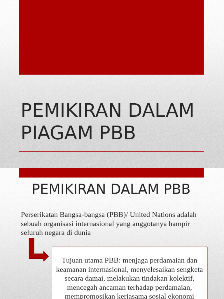 Pemikiran Dalam Piagam PBB | PDF