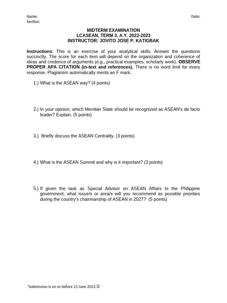 Midterm Examination | PDF