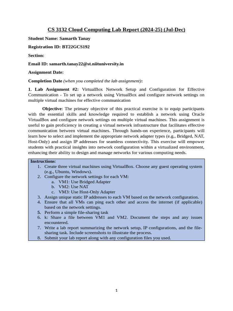 Cloud Computing Lab Assignment- | PDF
