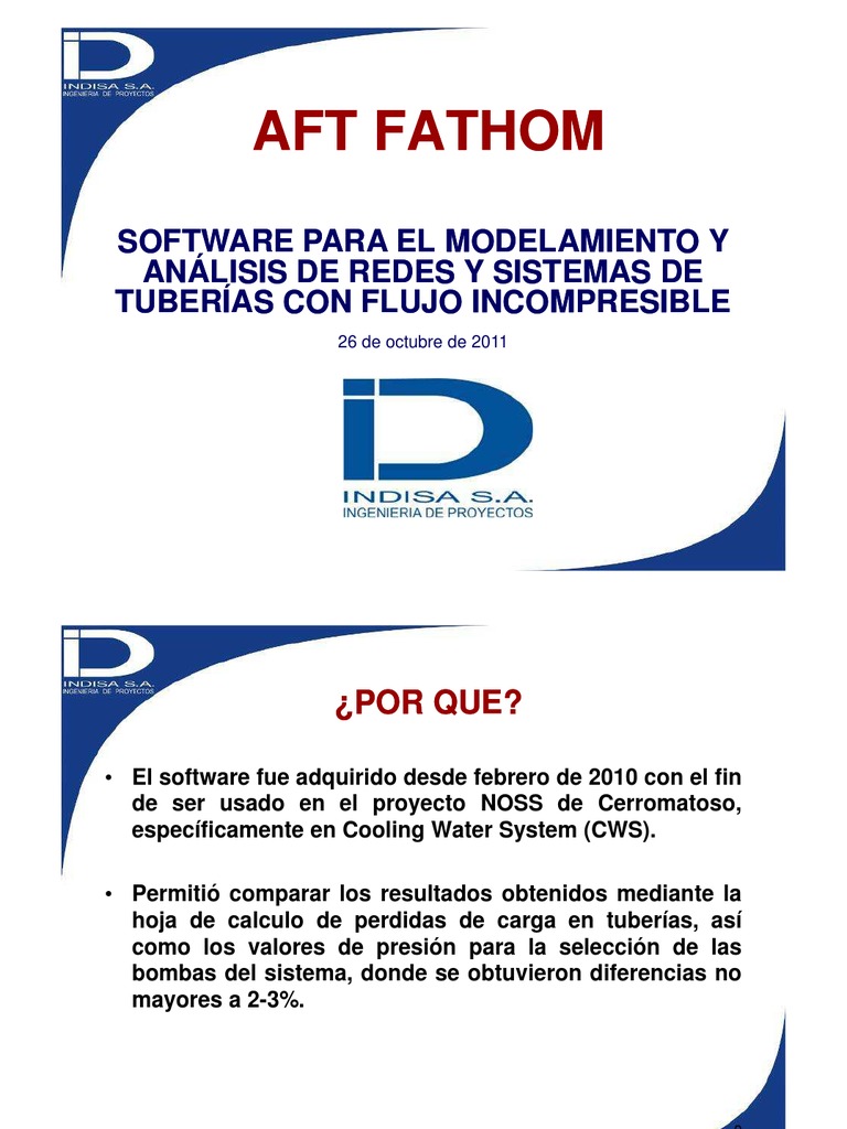 AFT Fathom: Software de Modelamiento de Tuberías | PDF | Presión | Software