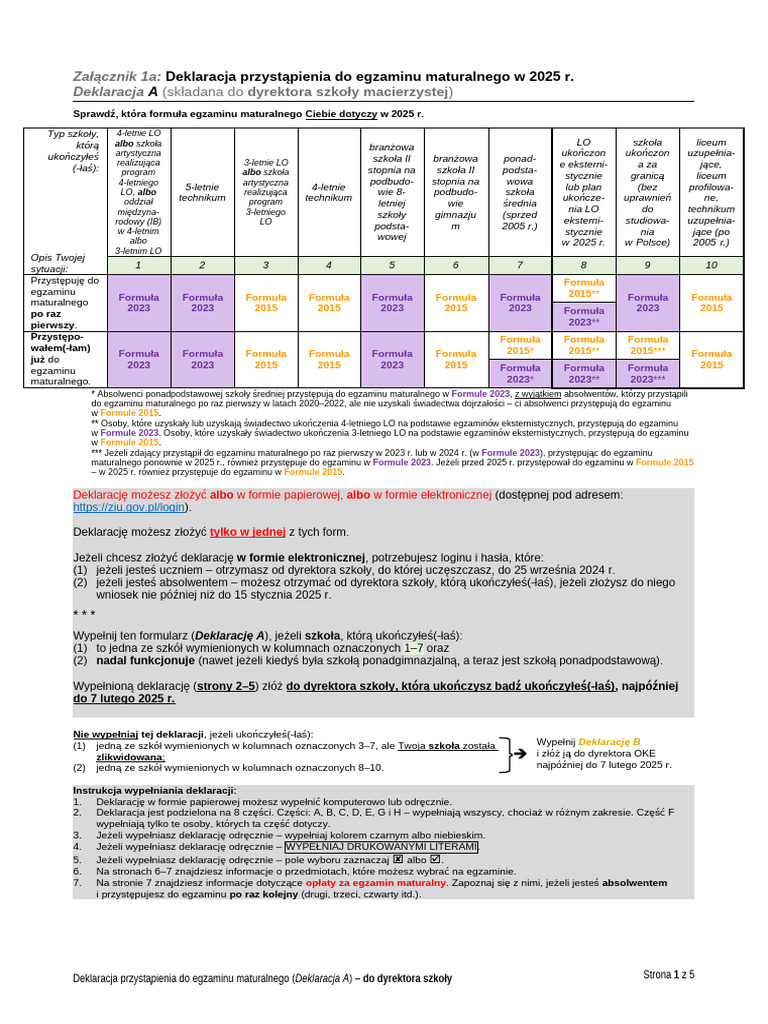 EM 2025 Zal - 1a Deklaracja A | PDF