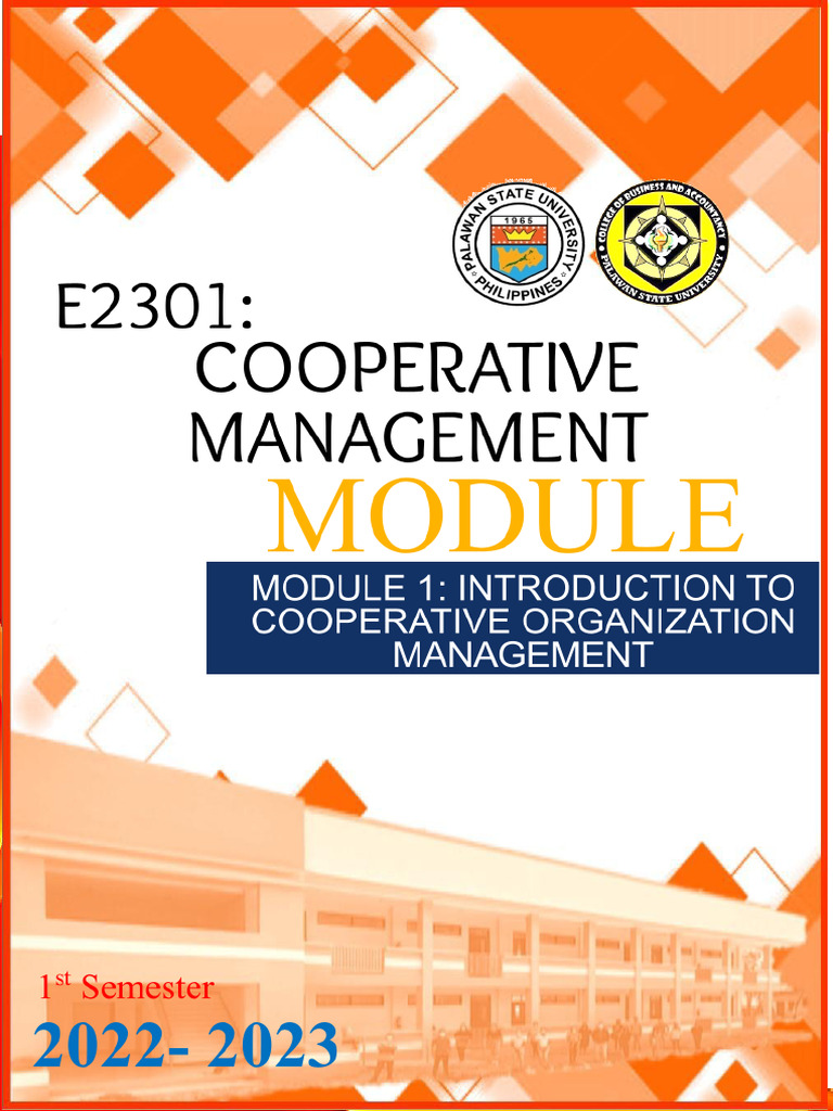 MODULE 1 Introduction To Cooperative Organization Management | PDF