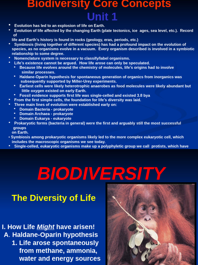 Biodiversity Unit 1 | PDF