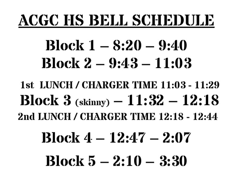 HS Bell Schedule'24-25 | PDF