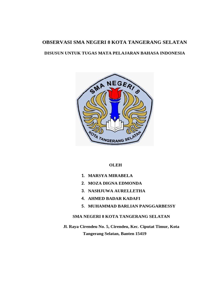 Observasi Sma Negeri 8 Kota Tangerang Selatan | PDF