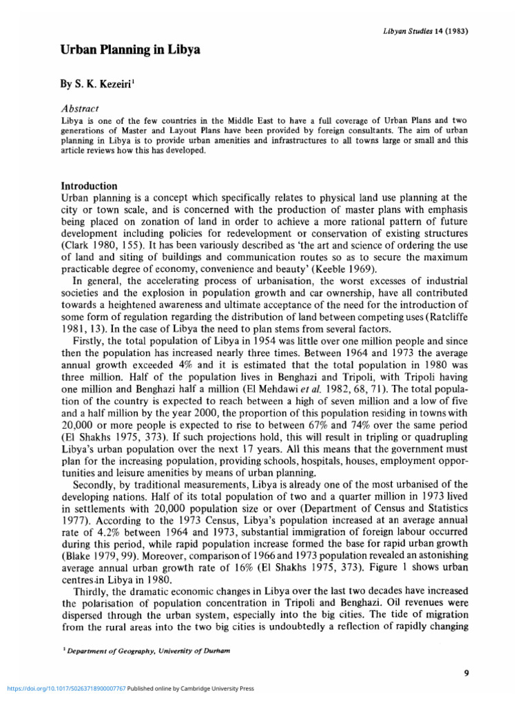Urban Planning in Libya | PDF