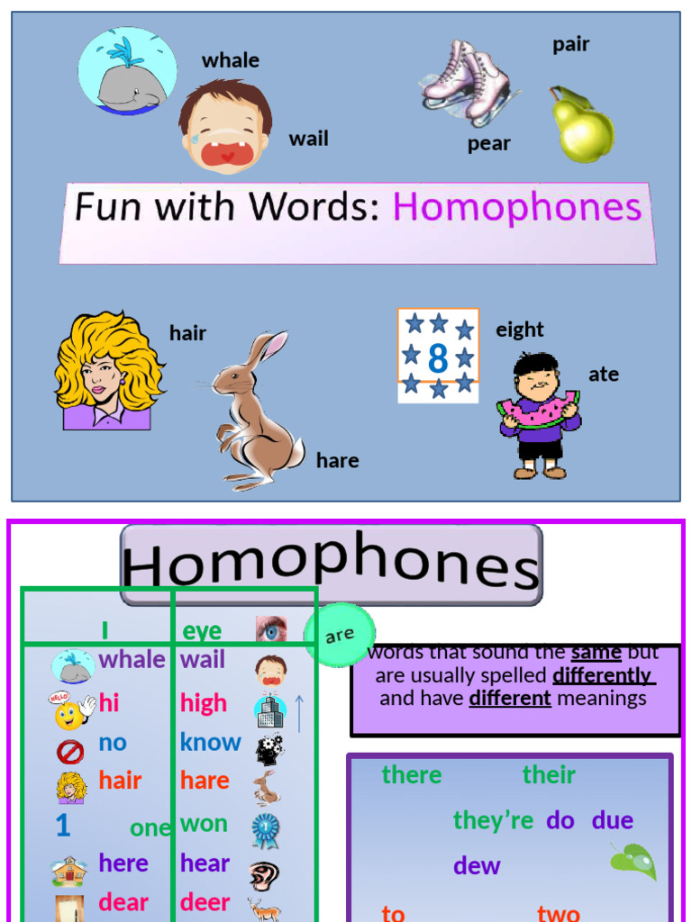 (Homophones-) Fun With Words Lesson 4 | PDF