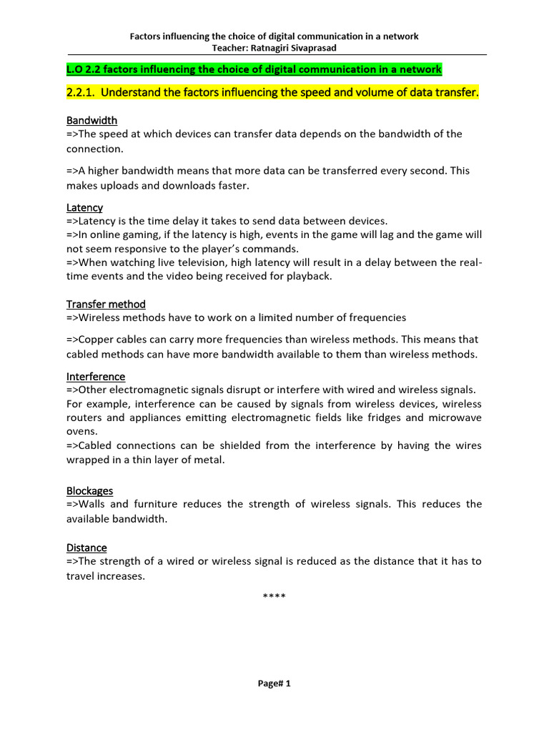 Factors Influencing The Choice of Digital Communication in A Network | PDF