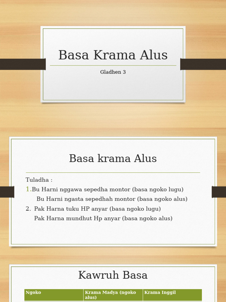 Basa Krama Alus Senin 6 September 2021 | PDF