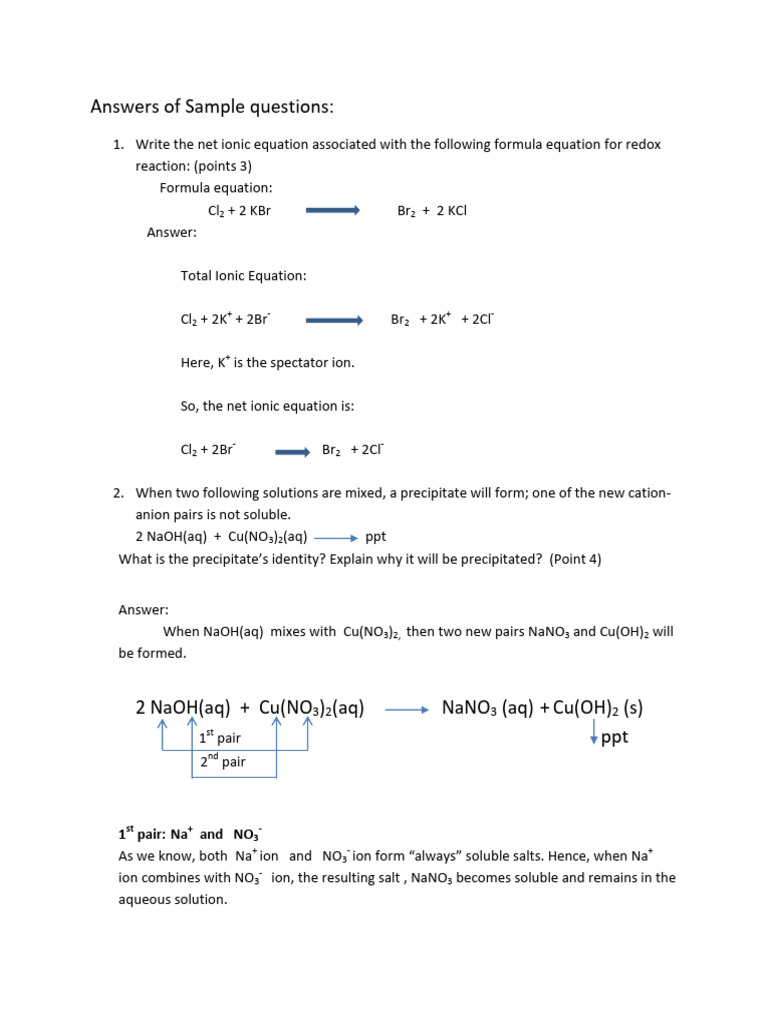 Answer To Sample Questions (Chapter 4) | PDF