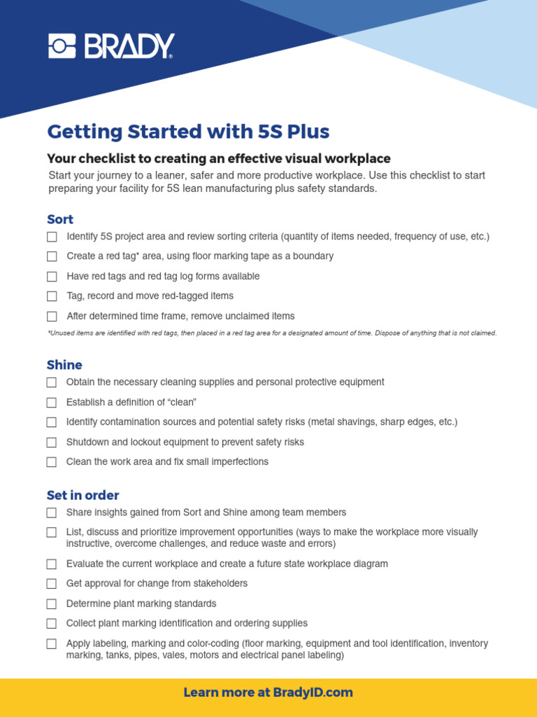 5S-Plus Getting Started Checklist | PDF