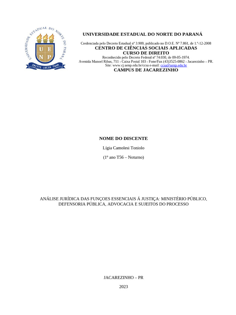 Trabalho Teoria Geral Do Processo | PDF