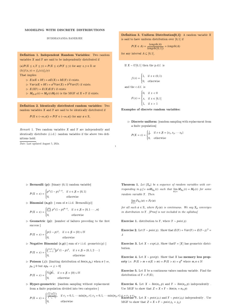 Discrete Distributions | PDF