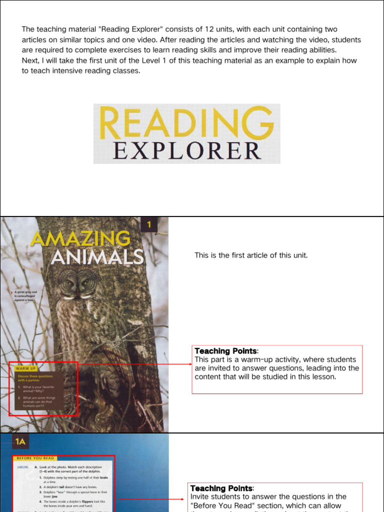 Teaching Points of Reading Explorer | PDF