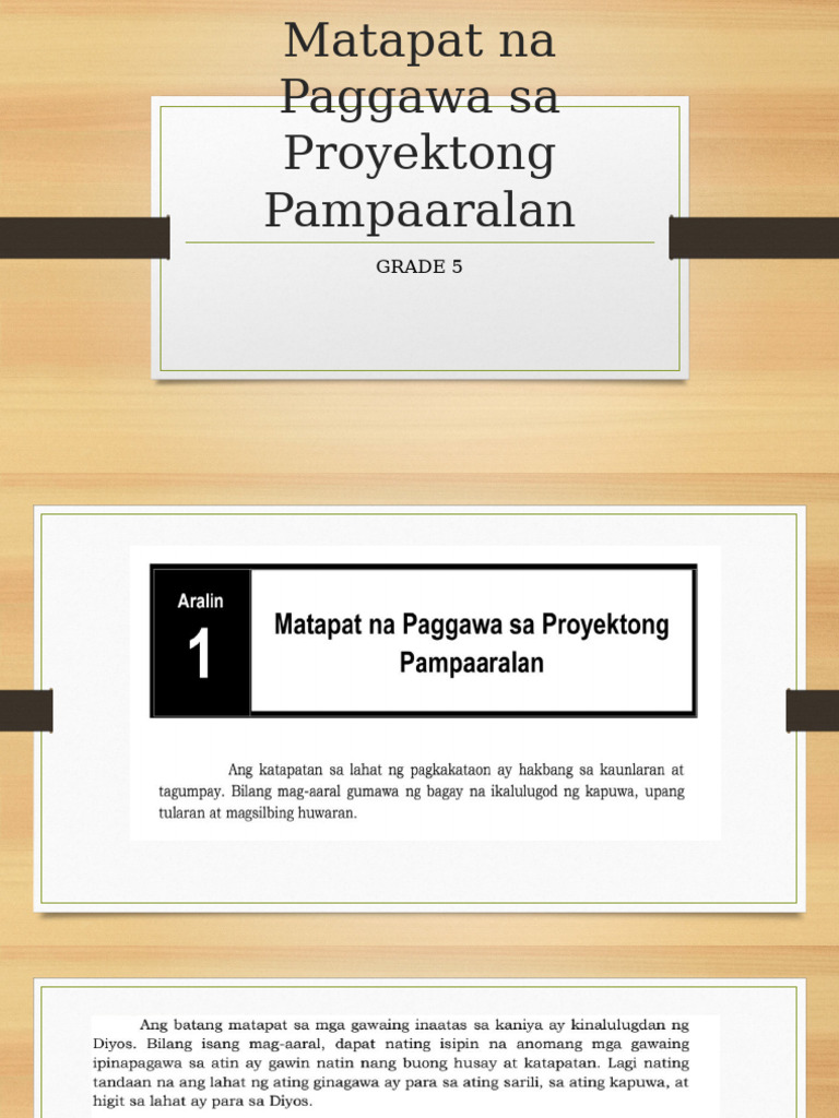 Matapat Na Paggawa Sa Proyektong Pampaaralan | PDF