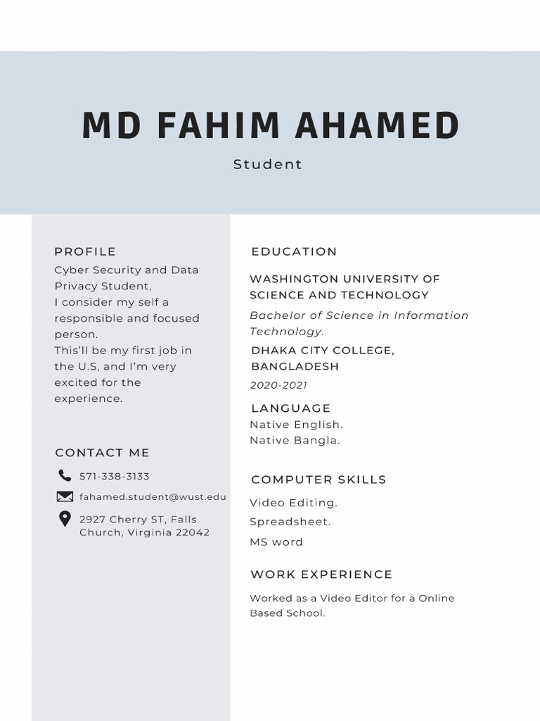 White Simple Student Cv Resume | PDF