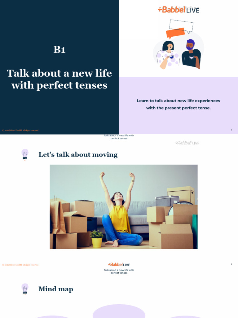 ENG_B1_04 Talk about a new life with perfect tenses (1) | PDF