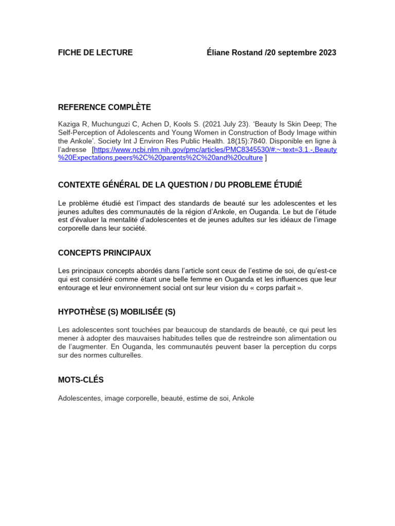 Fiches de Lecture Textes | PDF