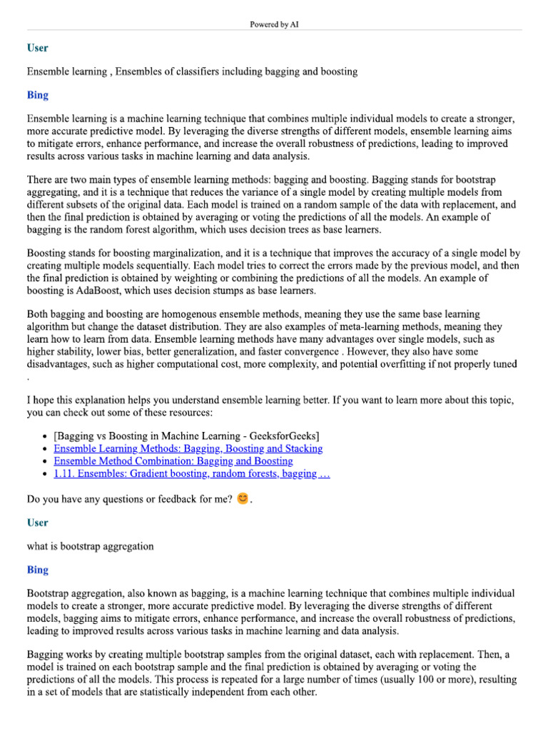 Ensemble - Baggin, Boosting | PDF