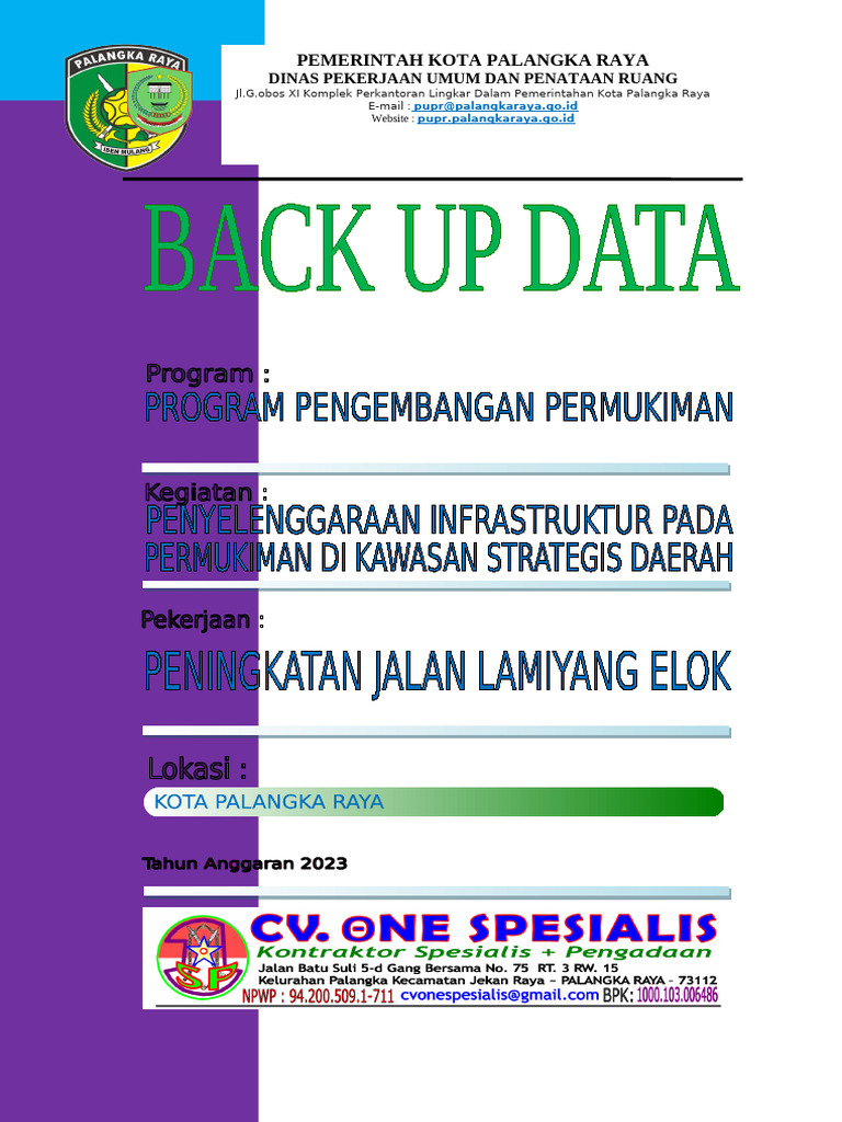 Cover Laporan Back Up Data | PDF