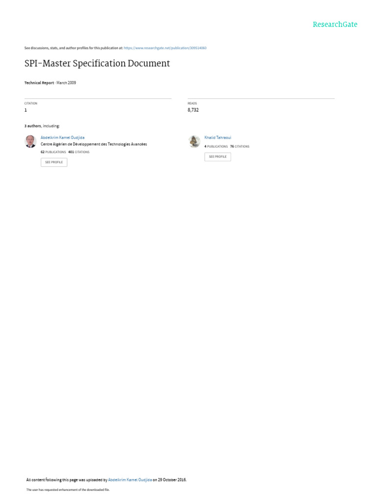 SPI Master Transceiver Specifications | PDF | Data Transmission | Computers