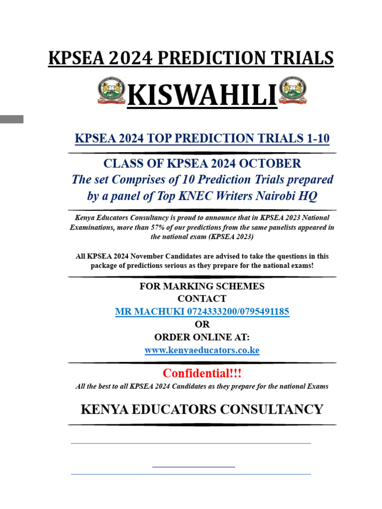 Kis Kpsea 2024 Top Prediction Trials | PDF