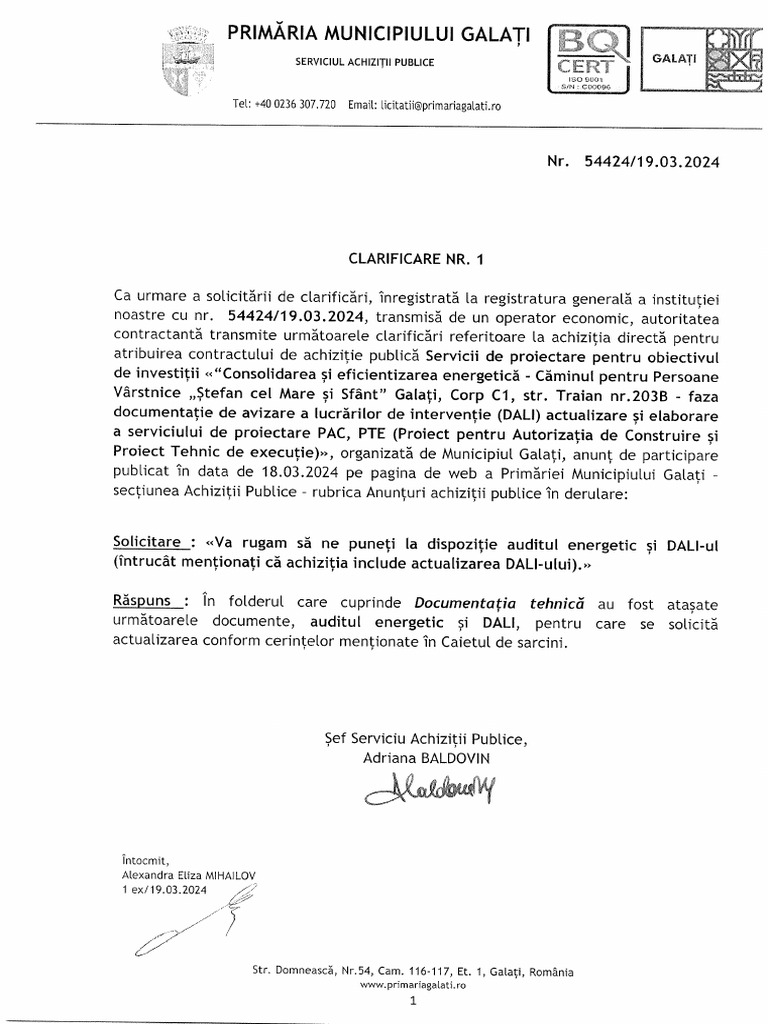 Raspuns Clarificari | PDF