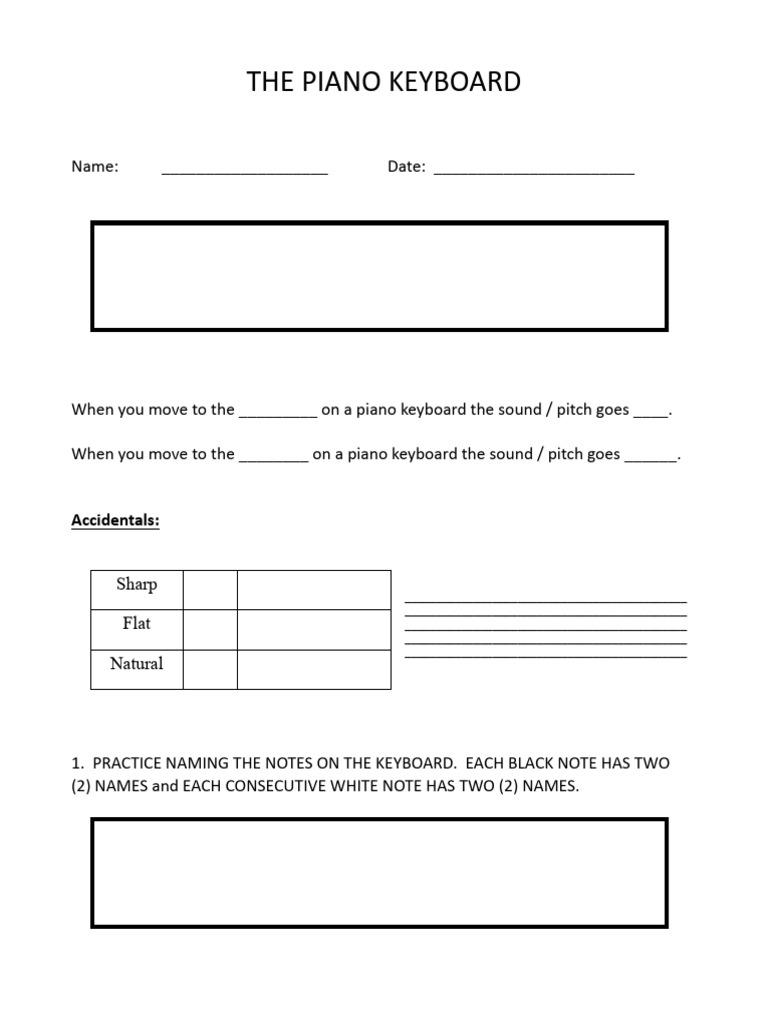 Piano Keyboard Handout | PDF