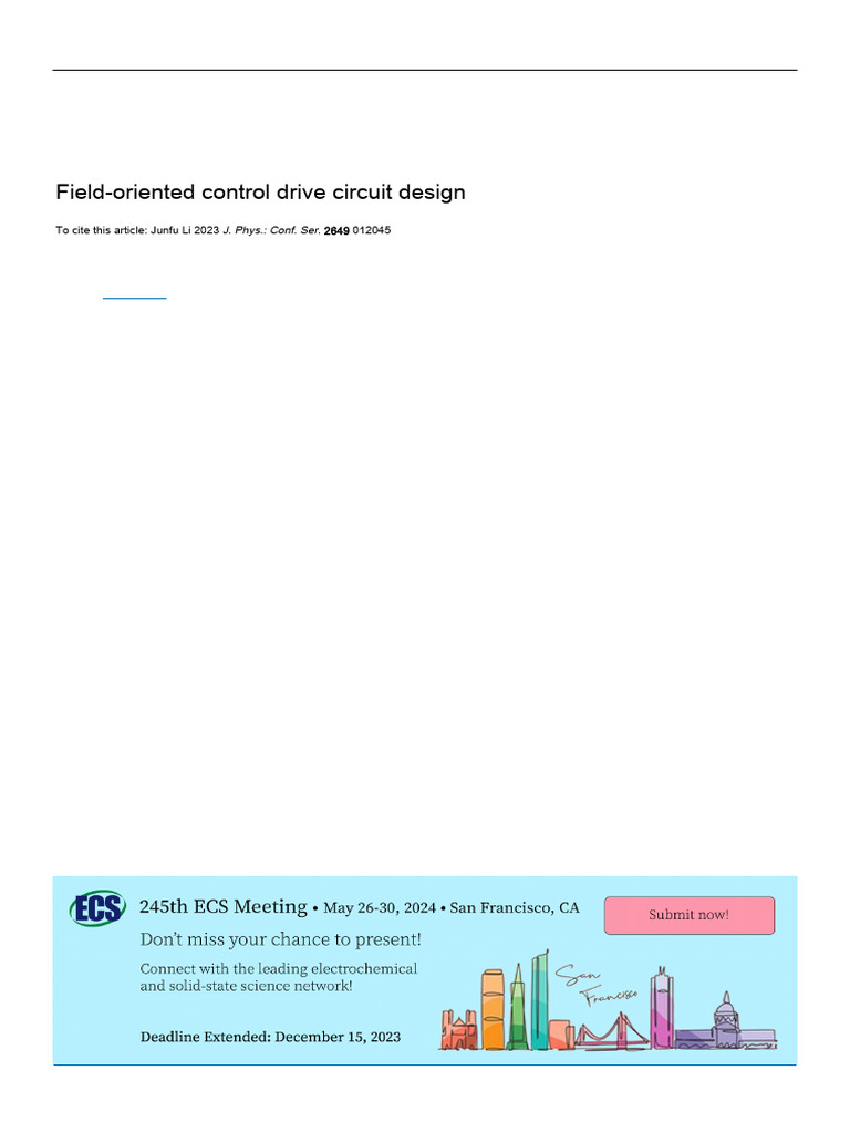 Field-Oriented Control Drive Circuit Design | PDF