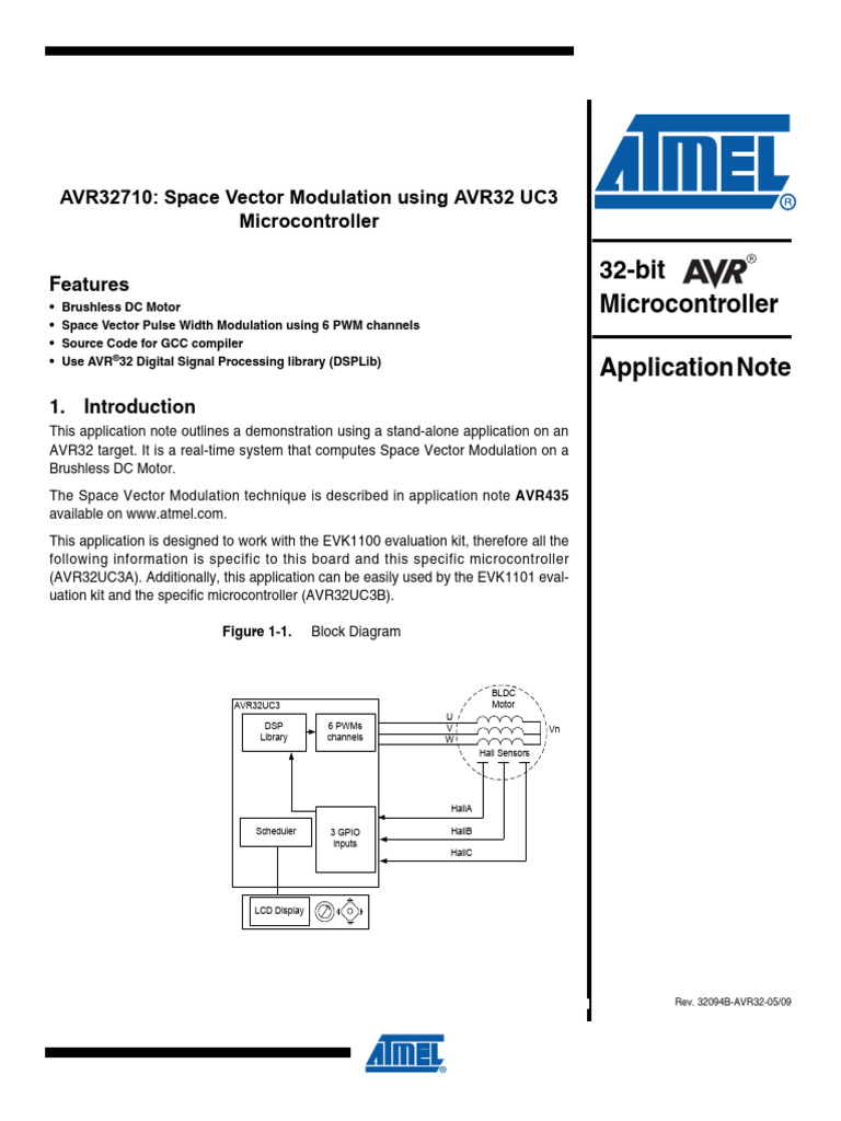 32-Bit Microcontroller Application Note: AVR32710: Space Vector ...