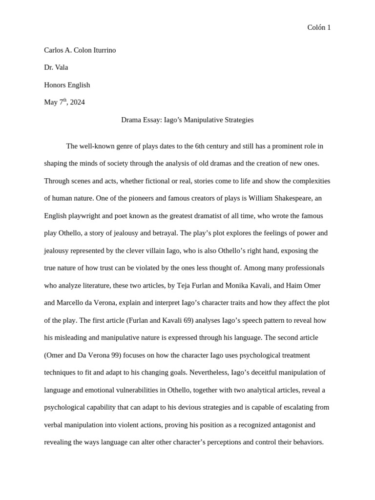 Drama Essay | PDF