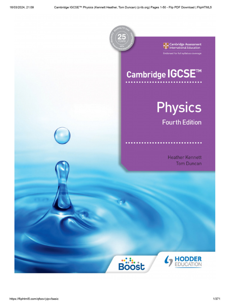 Cambridge IGCSE™ Physics (Kennett Heather, Tom Duncan) (Z-Lib - Org) Pages 1-50 - Flip PDF ...
