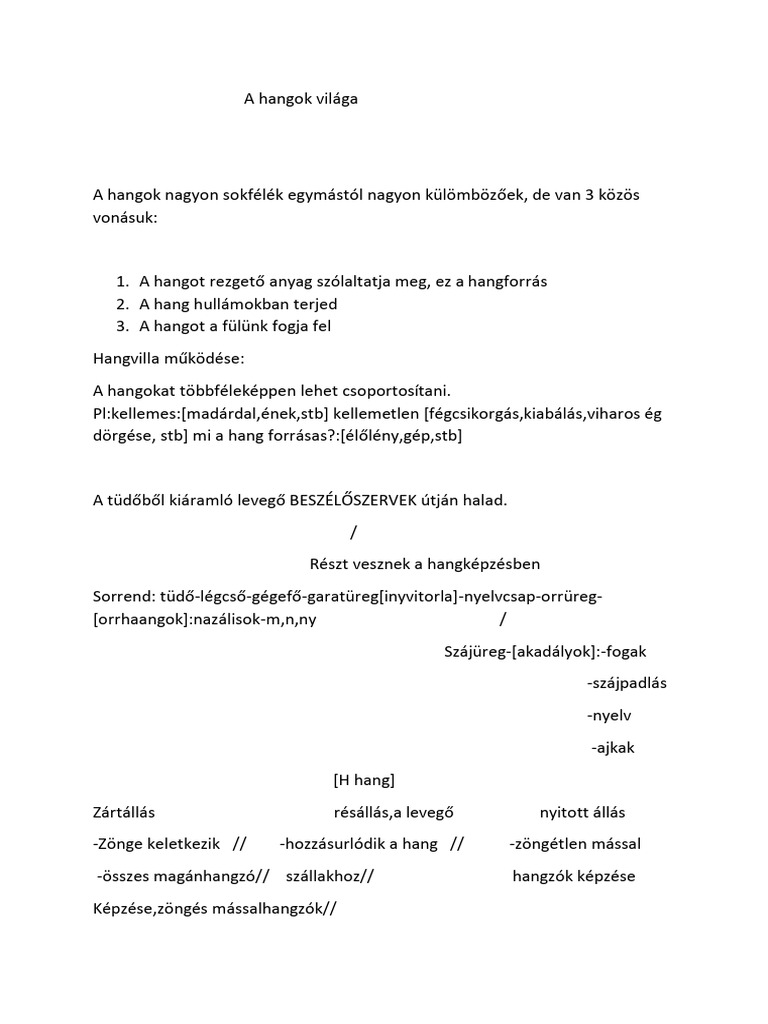 A Hangok Világa | PDF