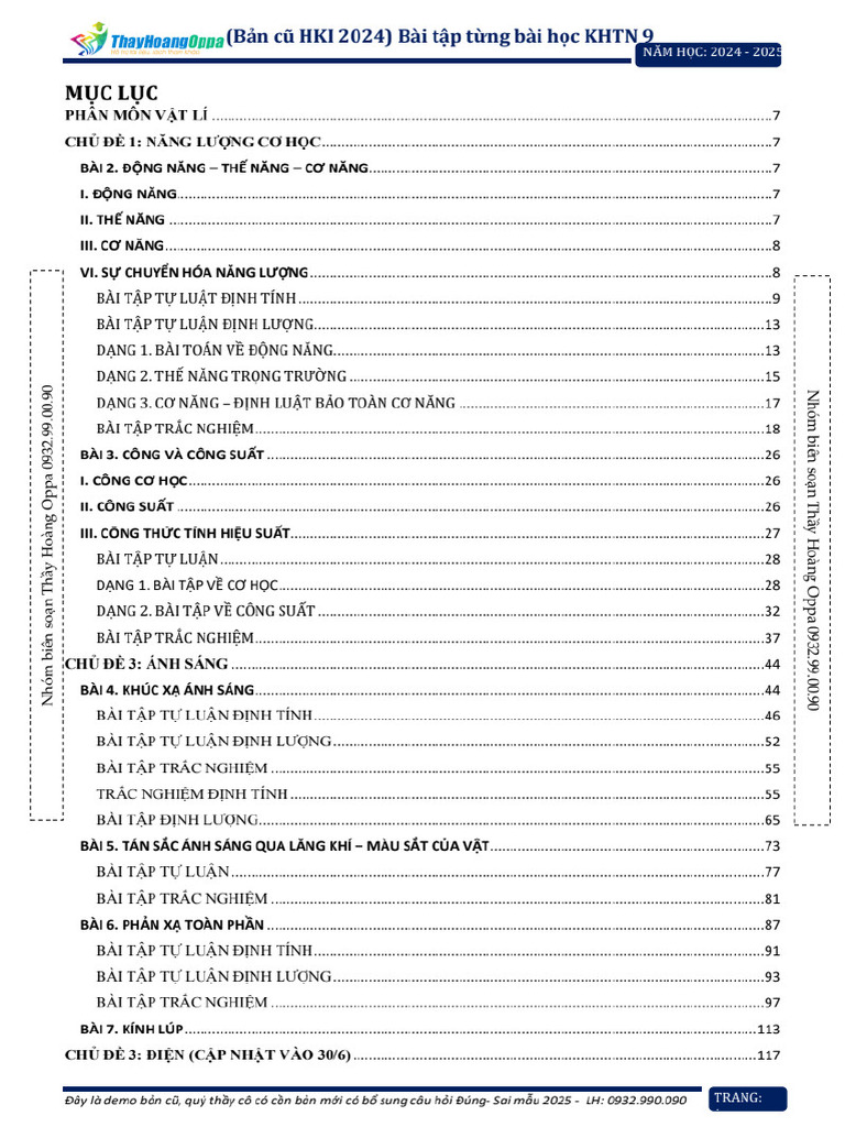 Ban Cu Hki 2024 Bai Tap Tung Bai Hoc KHTN 9 Co Loi Giai Chi Tiet 1600 PDF - Gdrive.vip | PDF