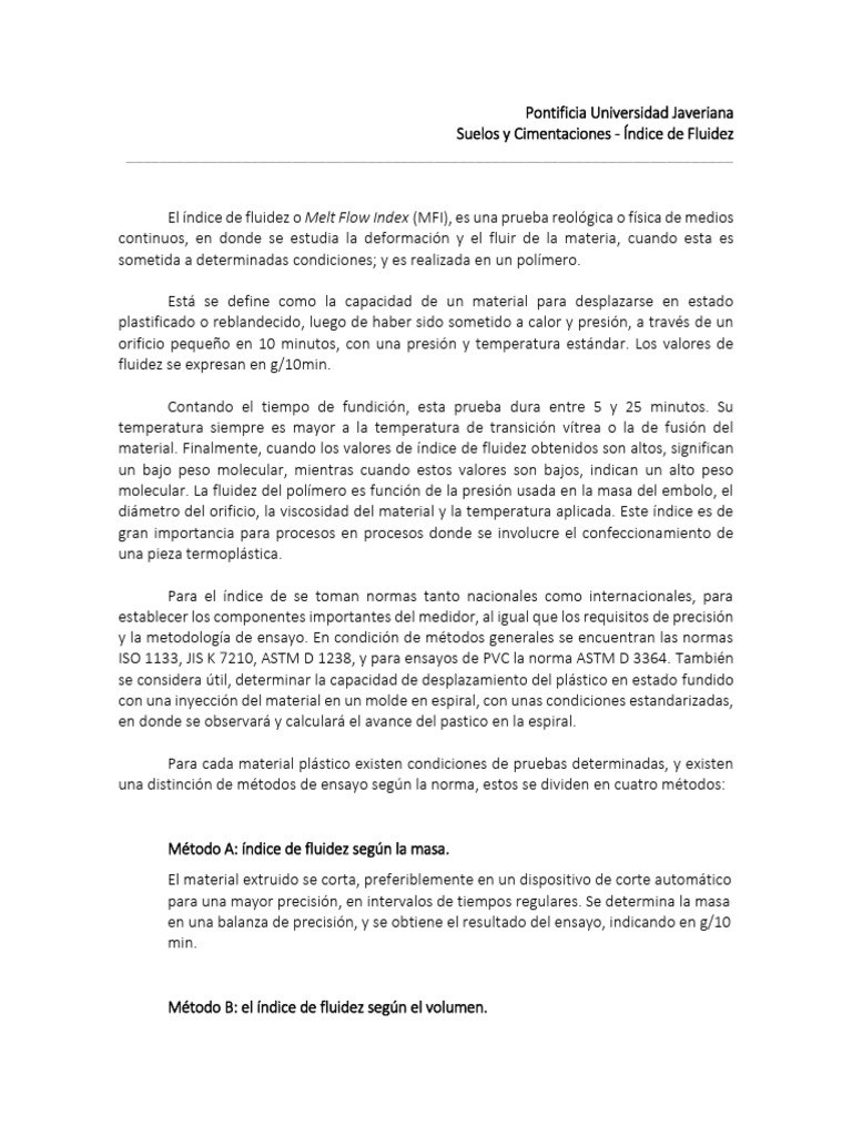 Indice de Fluidez | PDF