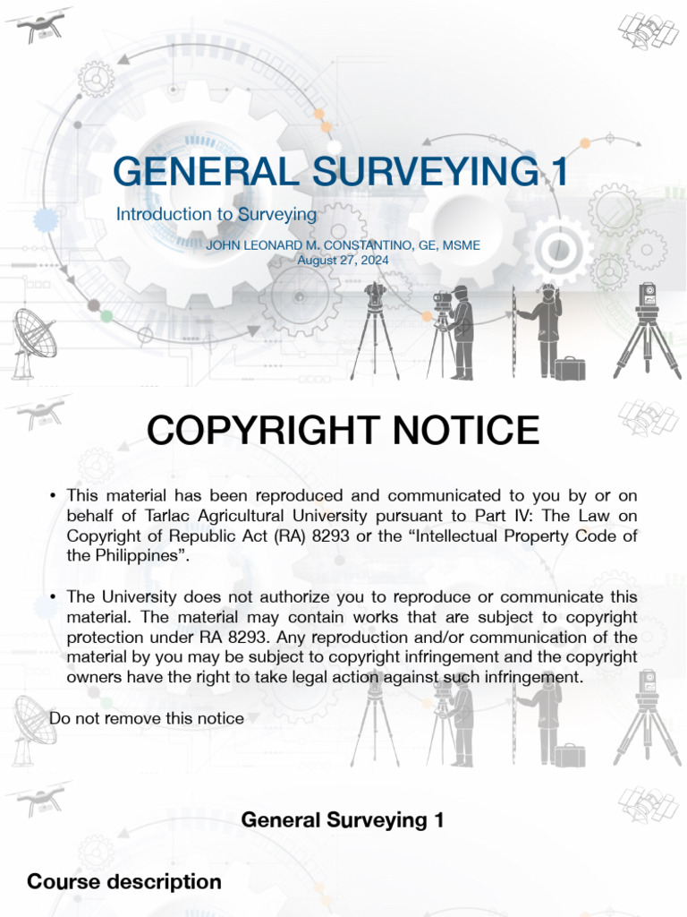 General Surveying 1 Introduction To Surveying 2024 | PDF