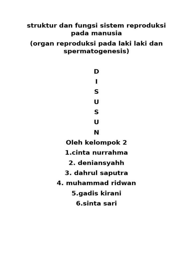 Struktur Dan Fungsi Sistem Reproduksi Pada Manusia | PDF