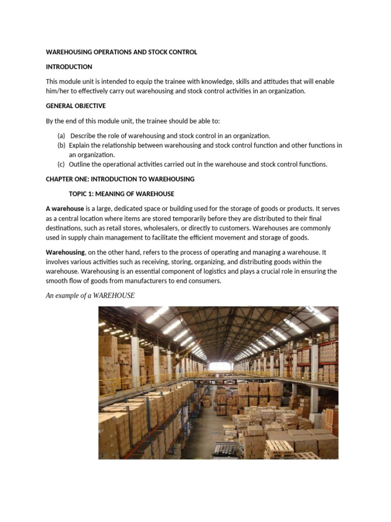 WAREHOUSING NOTES | PDF